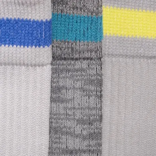 MUK LUKS 3 Pair Pack Compression Crew Socks - Grey/blue