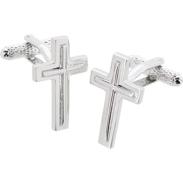 Trafalgar Cathedral Cross Classic Cufflinks - Silver