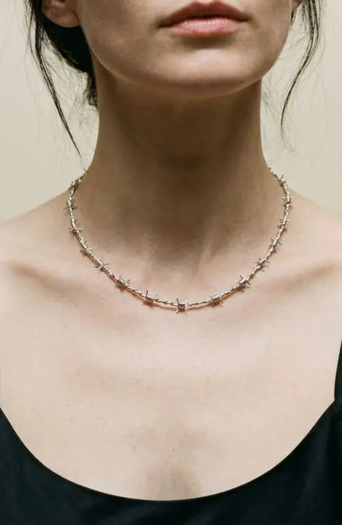 THE M JEWELERS The Barbwire Choker Necklace - Silver