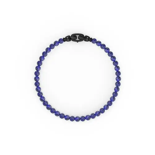 TRITON Lapis Bead Bracelet With Black Rhodium Over Sterling Silver Clasp