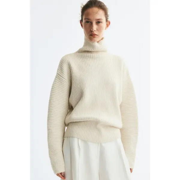H&M Rib-knit Mock Turtleneck Sweater