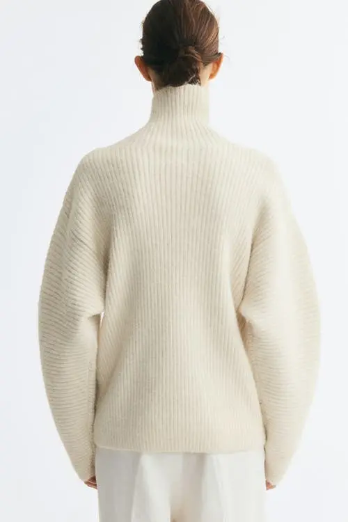 H&M Rib-knit Mock Turtleneck Sweater