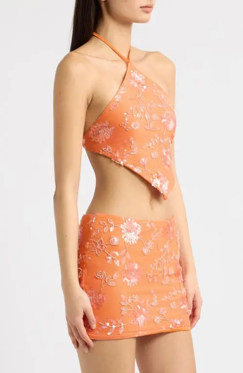 HELLO MOLLY Sunkissed Oasis Sequin Halter Top
