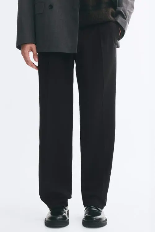 H&M Relaxed-fit Tailored Pants - Black