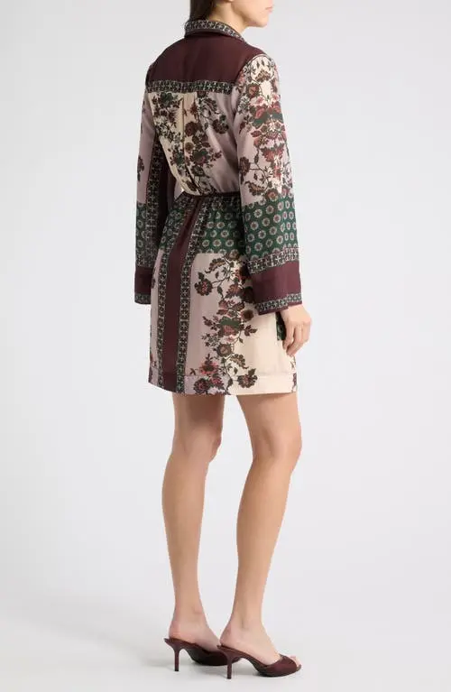 CIEBON Misty Long Sleeve Tie Waist Shirtdress