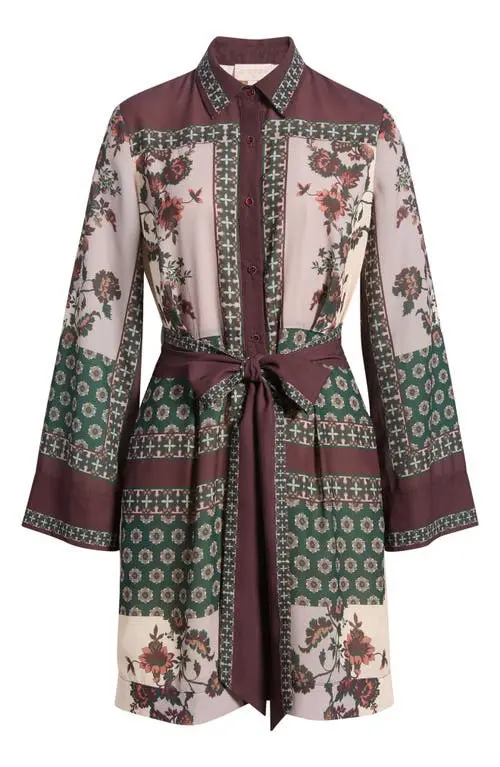 CIEBON Misty Long Sleeve Tie Waist Shirtdress