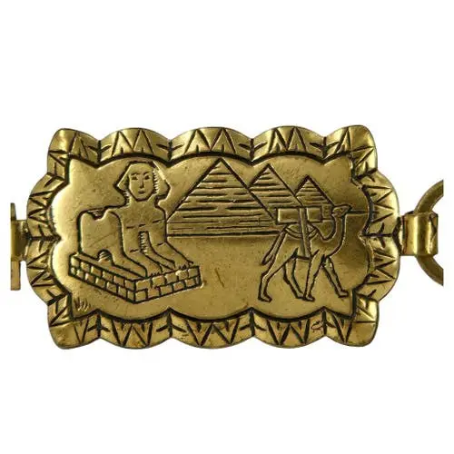 MADISON BEVERLY HILLS Vintage 1970s Egyptian Revival Brass Stretch Belt