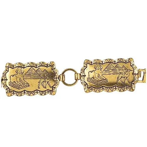 MADISON BEVERLY HILLS Vintage 1970s Egyptian Revival Brass Stretch Belt