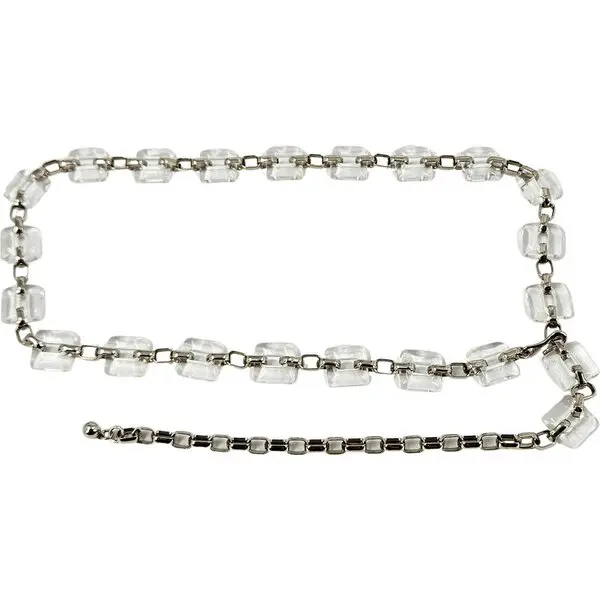 MADISON BEVERLY HILLS Vintage 1990s Clear Lucite Belt Tone Chain