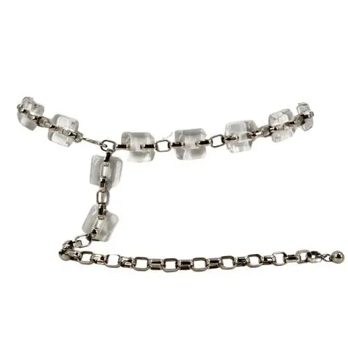 MADISON BEVERLY HILLS Vintage 1990s Clear Lucite Belt Tone Chain