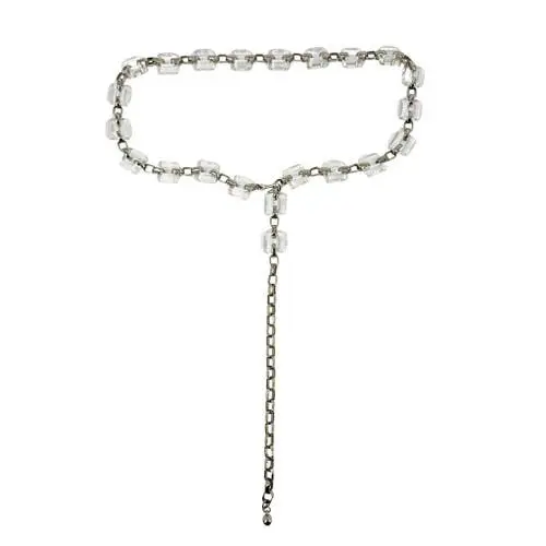 MADISON BEVERLY HILLS Vintage 1990s Clear Lucite Belt Tone Chain
