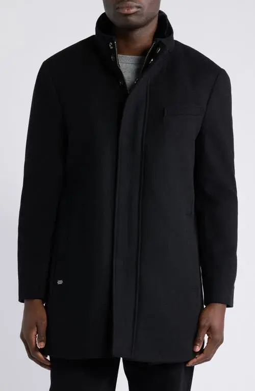 Hart Schaffner Marx Giovanni Faux Fur Lined Wool Overcoat