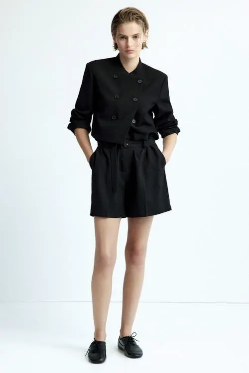 H&M Double-breasted Crop Jacket