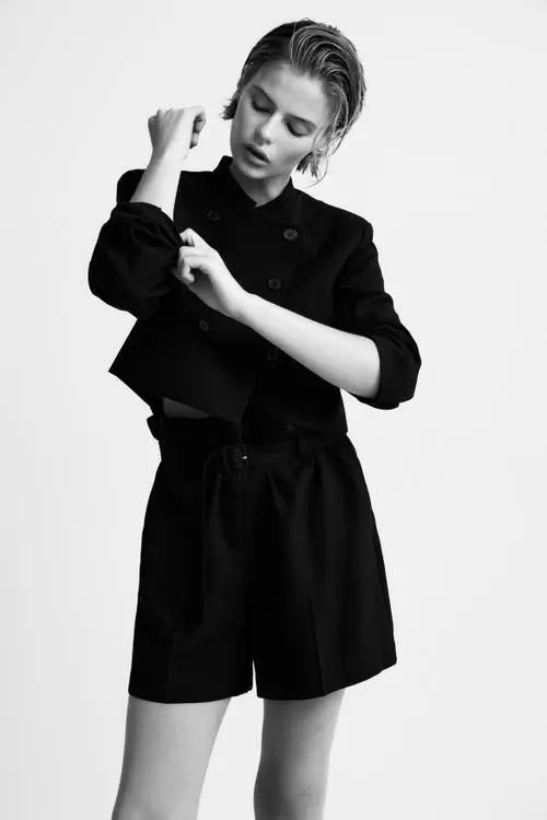 H&M Double-breasted Crop Jacket