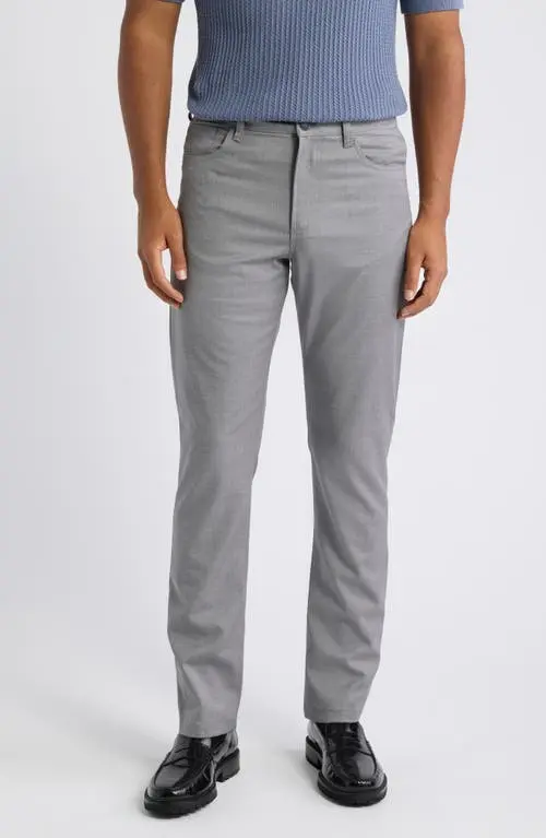 Canali Trim Fit Five Pocket Wool Blend Pants - Light Grey