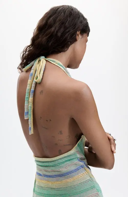 Desigual Striped Jersey Halter Dress