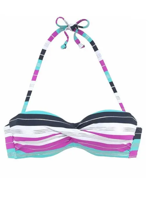 LASCANA Striped Bandeau Bikini Top Bra-sized