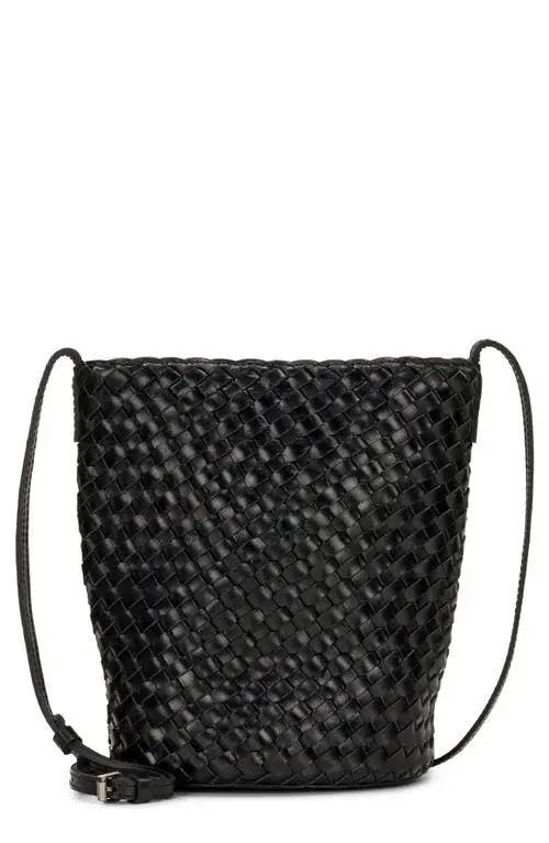 PATRICIA NASH Darcy Woven Leather Crossbody Bag - Black