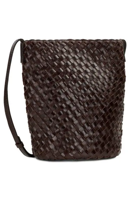 PATRICIA NASH Darcy Woven Leather Crossbody Bag - Chocolate