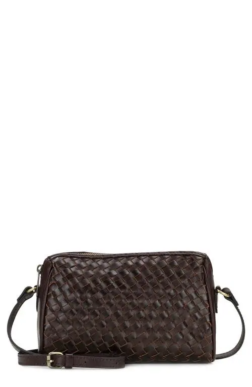 PATRICIA NASH Romy Woven Leather Crossbody Bag - Chocolate