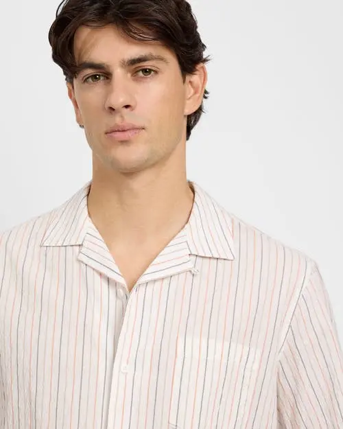 Onia Variegated Stripe Convertible Vacation Shirt