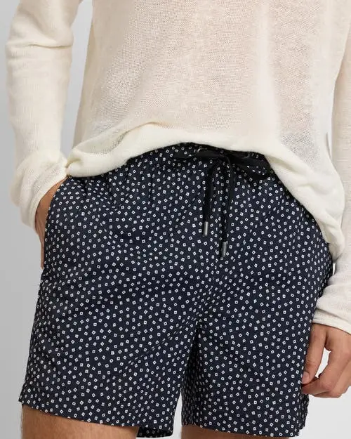 Onia Printed Charles 5" Swim Trunk - Midnight/white