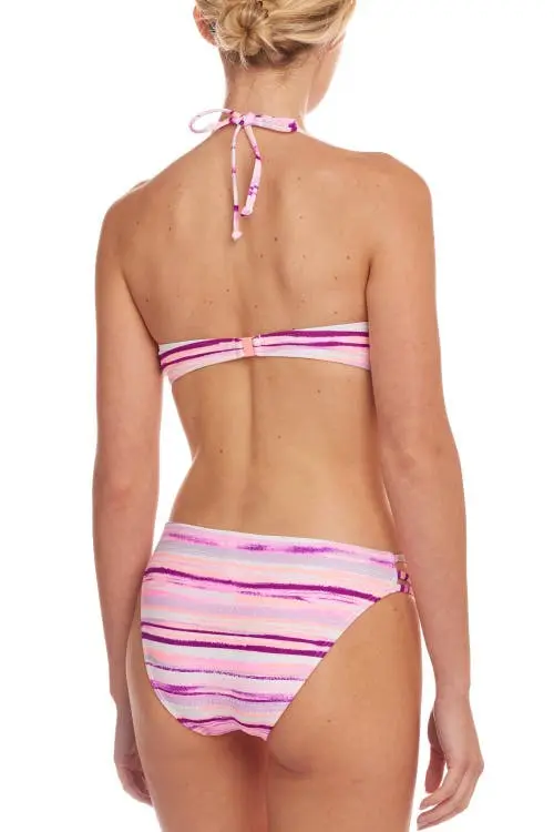 LASCANA Printed Crochet Bandeau Bikini Top Bra-sized - Rose Multi