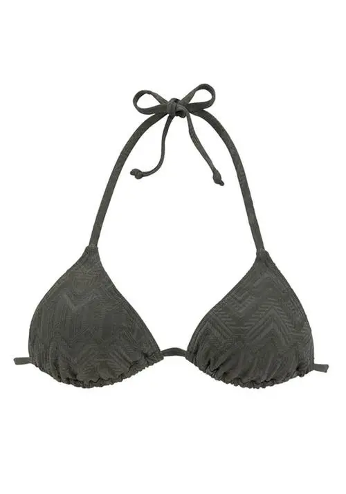 LASCANA Textured Triangle Bikini Top Bra-sized