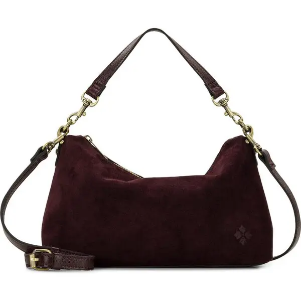 PATRICIA NASH Kolena Suede Leather Crossbody Bag - Plum
