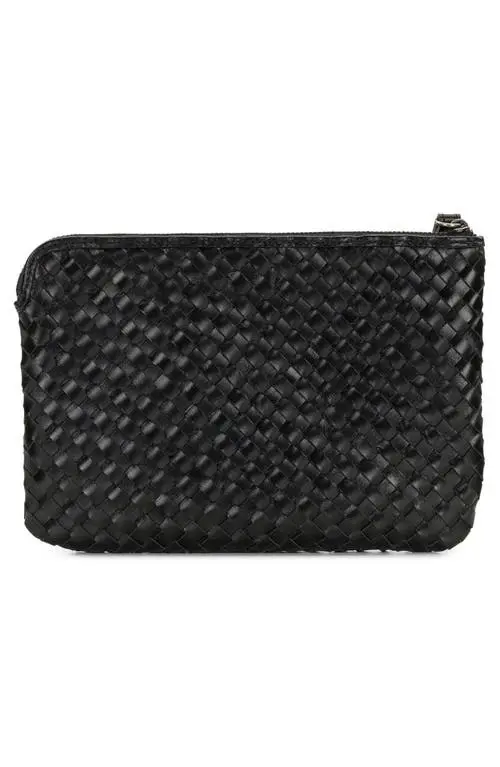 PATRICIA NASH Leisha Woven Leather Wristlet - Black