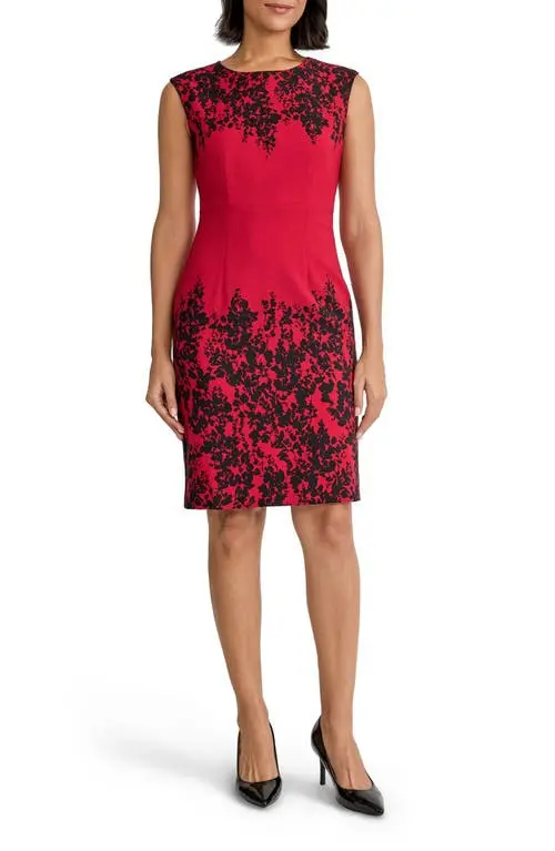 KASPER Extended Cap Sleeve Sheath Dress