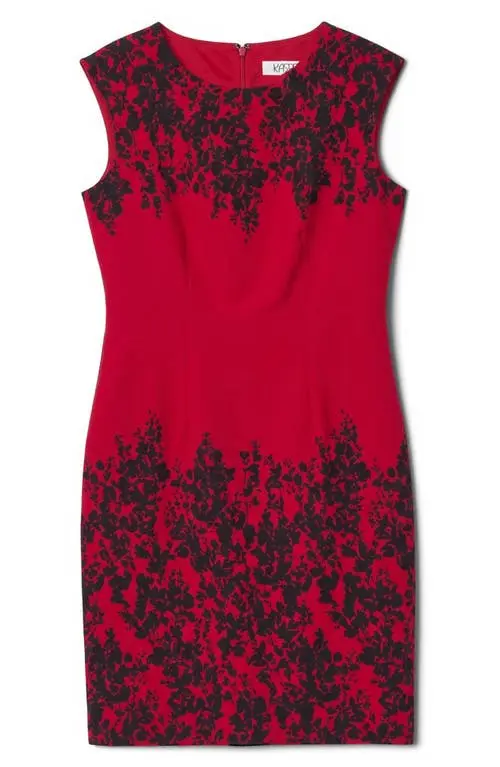 KASPER Extended Cap Sleeve Sheath Dress