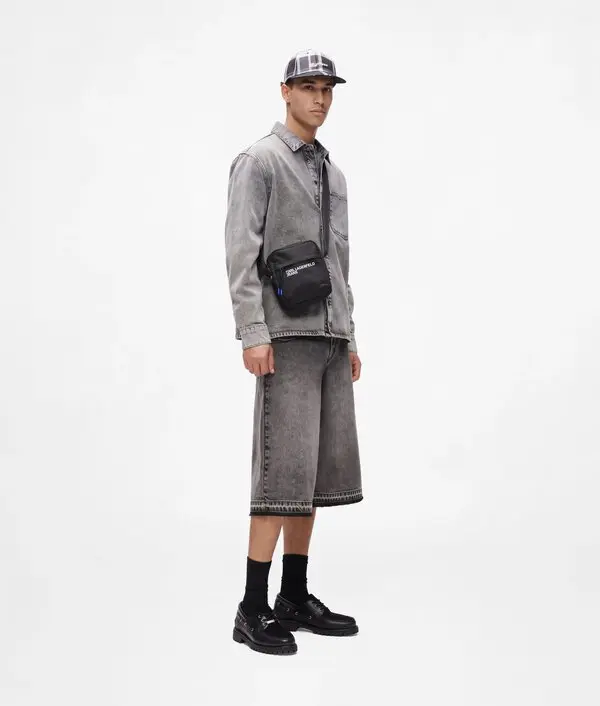 Karl Lagerfeld Logo Nylon Reporter Bag