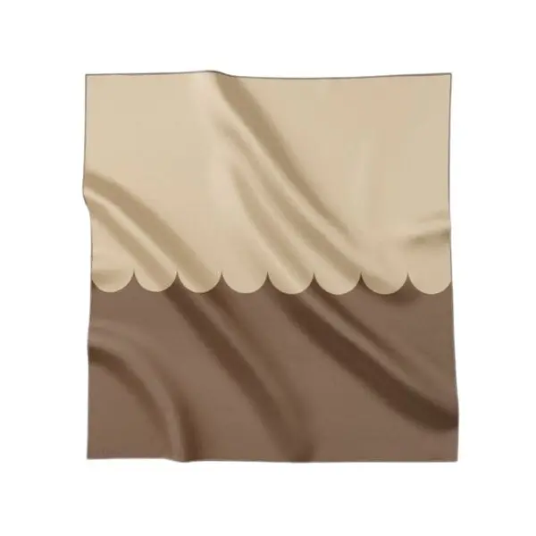 ARTIFACT. Neutrals Honey Cocoa Large Luxury Square Silk Scarf