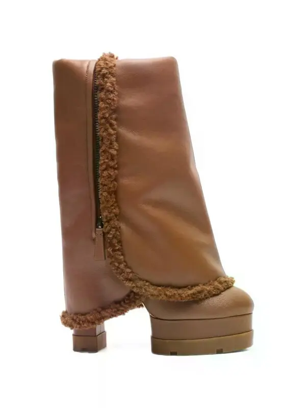 Casadei Nancy Winnipeg Faux-fur Trim Boots