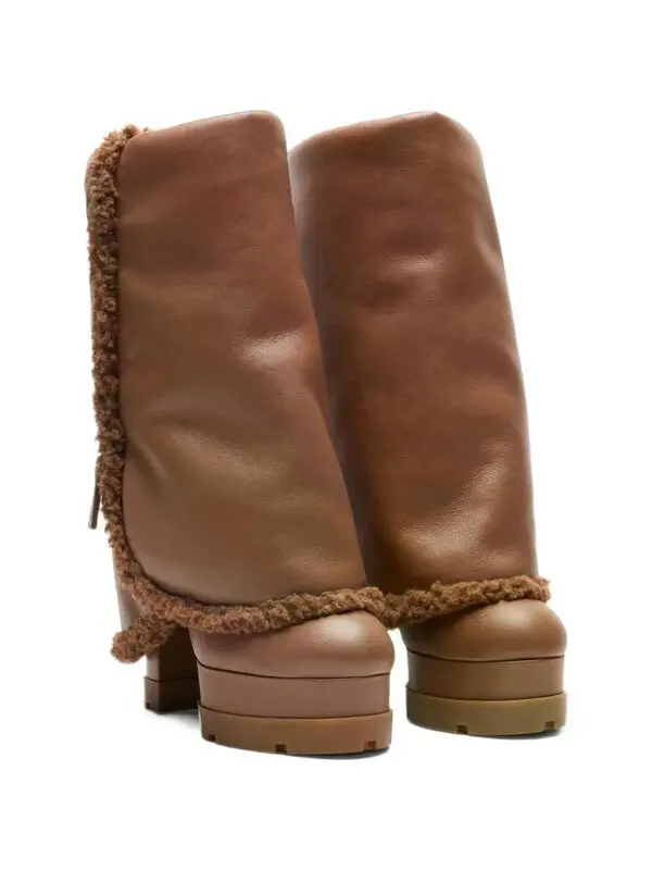 Casadei Nancy Winnipeg Faux-fur Trim Boots