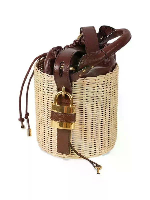 Chloé Small Paddington Bucket Bag In Wicker