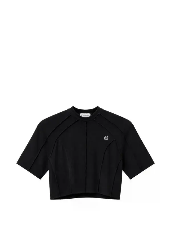 ESTER MANAS Exposed-seam Logo-patch Top