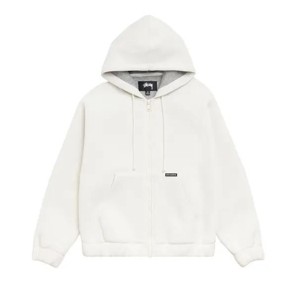 StÜssy Bonded Jersey Zip Hoodie 'bone