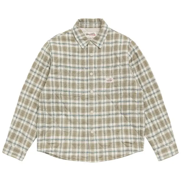StÜssy Quilted Plaid Shirt Jacket 'olive