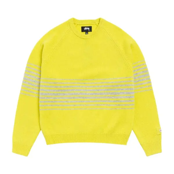 StÜssy Shadow Stripe Raglan Sweater 'lemon