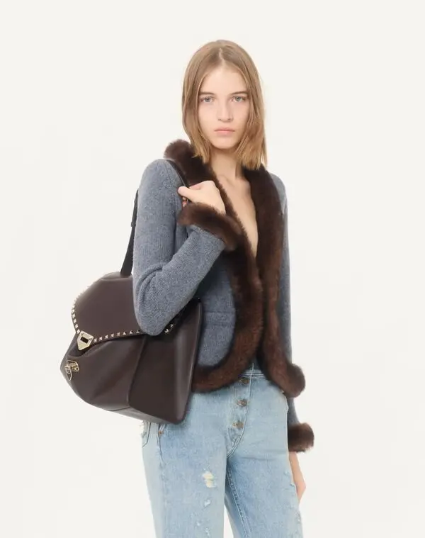 Valentino Garavani Cashmere Jacket With Shearling Trim