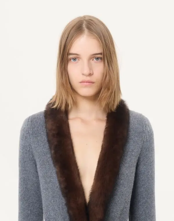 Valentino Garavani Cashmere Jacket With Shearling Trim