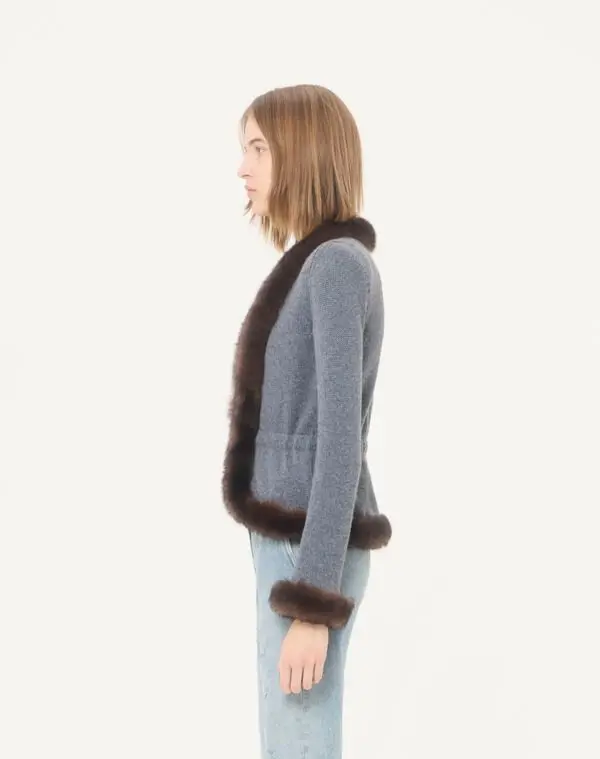 Valentino Garavani Cashmere Jacket With Shearling Trim