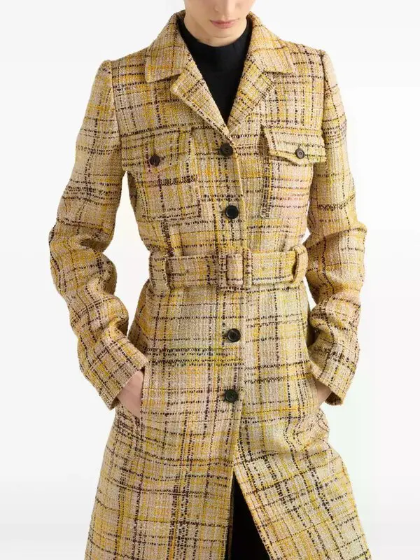 Prada Single-breasted Tweed Coat