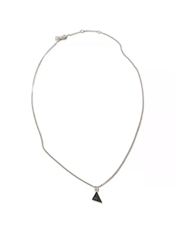 Prada Enameled Metal Necklace - Silver