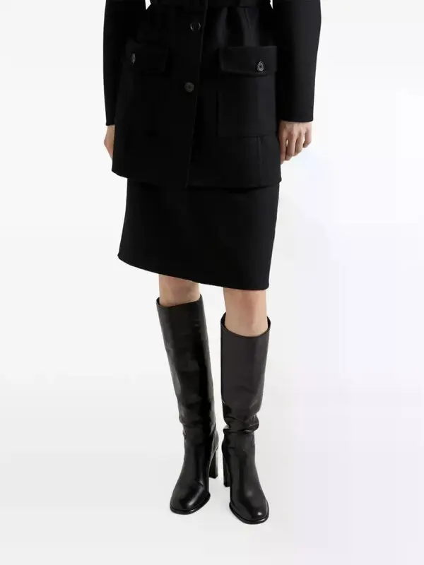 Prada Double-cloth Midi Skirt
