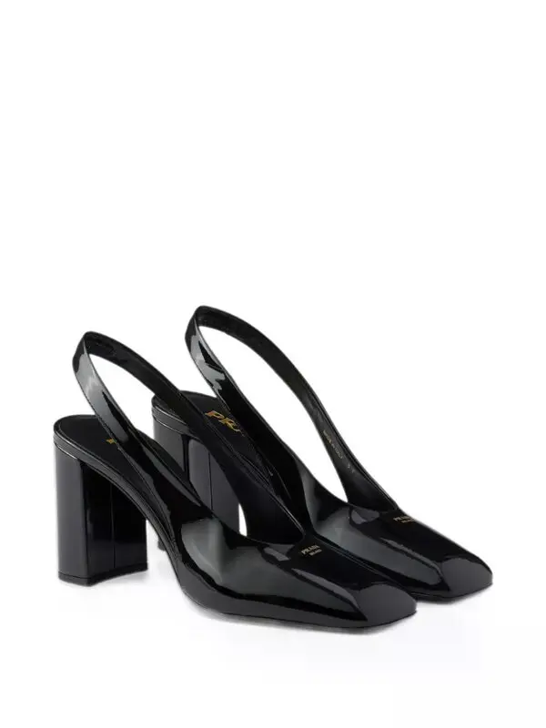 Prada Patent-leather Slingback Pumps
