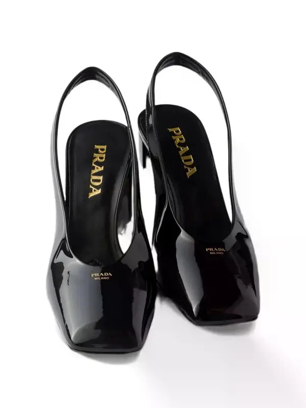 Prada Patent-leather Slingback Pumps