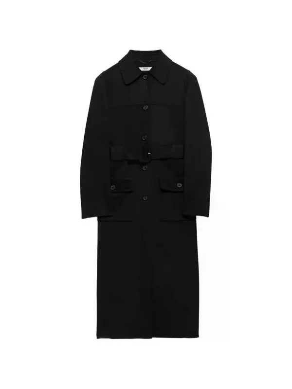 Prada Single-breasted Double-cloth Overcoat